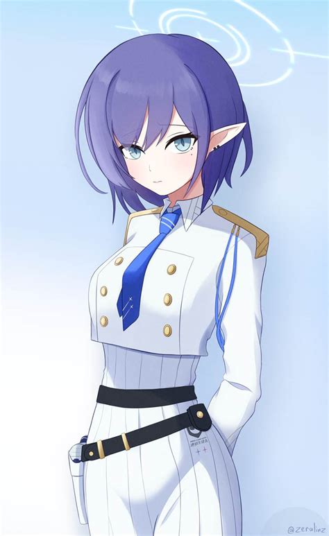 碧蓝档案插画师zeralinz的扇喜葵插画图片 Bobopic