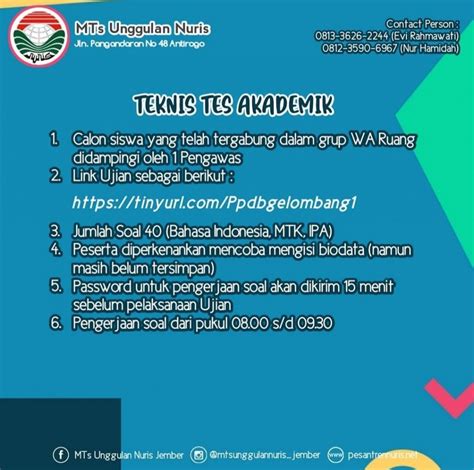 Jangan Sampai Ketinggalan Tiga Hari Lagi Tes PPDB Gelombang 1 MTs