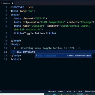 Learn How To Create A Menu Icon In HTML And CSS How To Create A Toggle Button In HTML Hi In