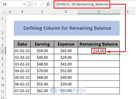 How To Keep A Running Balance In Excel 8 Methods