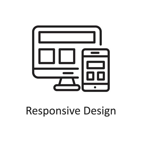 Responsive Design Vector Outline Icon Design Illustration Design And Development Symbol On