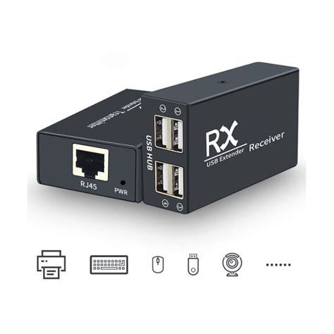 Usb 120m Extender Adapter 4 Port Usb 20 Hub Over Cat 5e6 Ethernet Utp