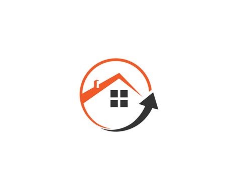 Creative House And Arrow Logo Design Template Symbol Vector Icon