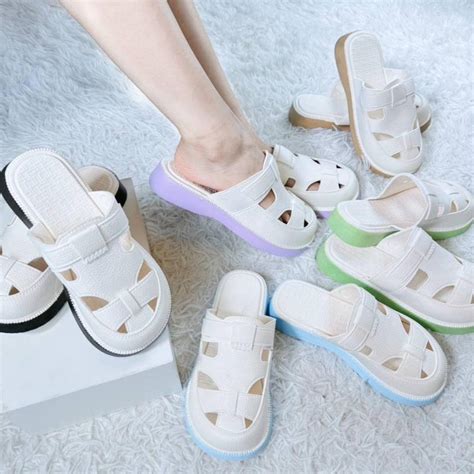 Home Fashion รองเท้าแตะ ยางeva แบบสวม พื้นร้องเท้าสูง 2 5 ซม แฟชั่น วินเทจ สำหรับผู้หญิง 179