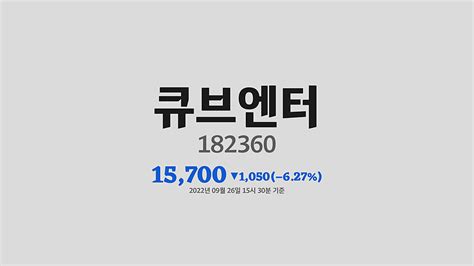 큐브엔터주가분석182360 2022년 09월 26일기준 네이버 Tv