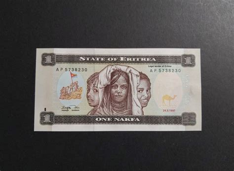 Eritrea Currency One Nakfa Old Banknote Note 1997 World Singapore