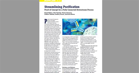 Streamlining Purification Proof Of Concept For Fully Connected Downstream Process