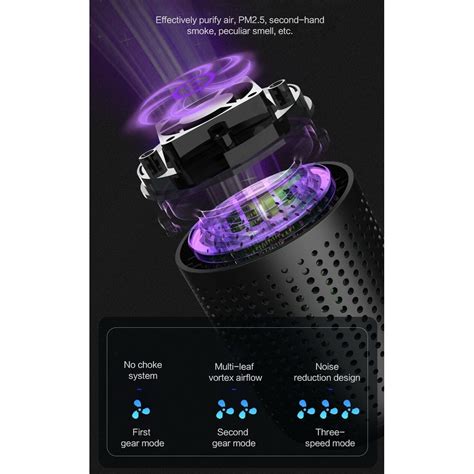 Пречиствател за въздух За кола Hepa филтър Батерия 800mah Uv стерилизация Бял Emag Bg