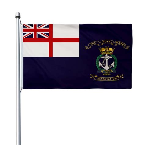 Aihccy Royal Naval Association Flag With Brass Grommets Size 3x5ft