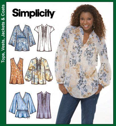 Simplicity 3786 Misses Tops Sewing Pattern Top Sewing Pattern Blouse
