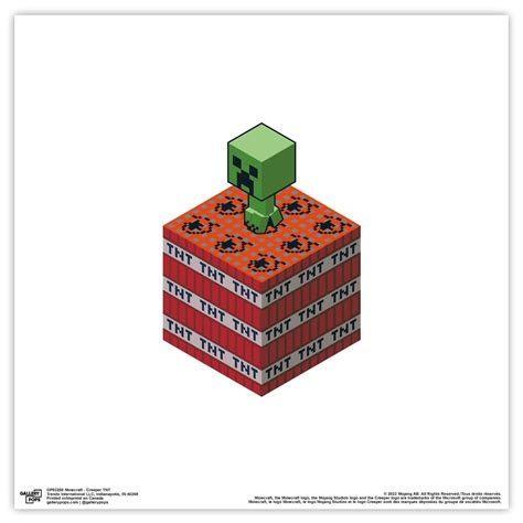 Gallery Pops Minecraft Creeper Tnt Wall Art Unframed Version 12 X