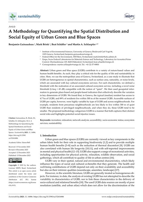 Pdf A Methodology For Quantifying The Spatial Distribution And Social