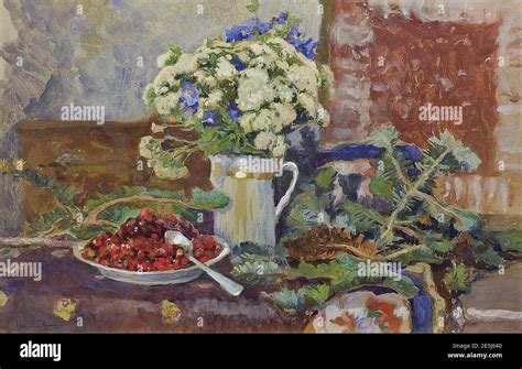 Mieczys aw Reyzner Martwa natura z bukietem kwiatów 1920 Stock Photo