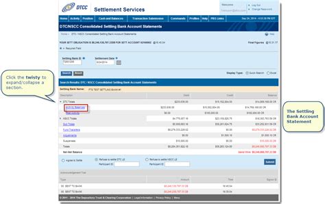 DTC NSCC Consolidated Settling Bank Account Statements