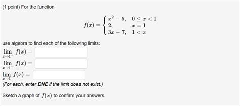 Solved Point For The Function F X X Lim Chegg Com