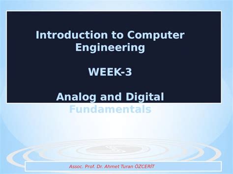 Pptx Assoc Prof Dr Ahmet Turan Özcerİt What Are Analog And Digital Signals Systems