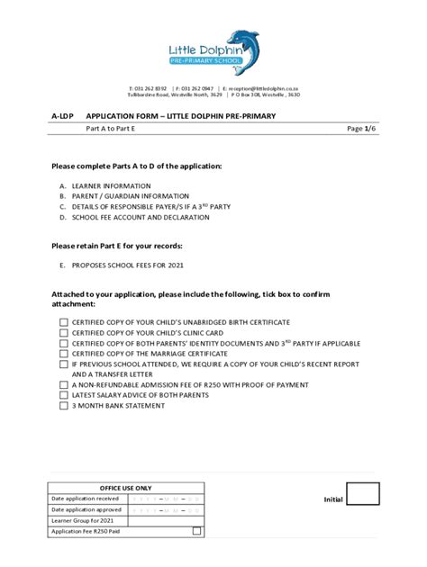 Fillable Online Littledolphin Co A Ldp Application Form Fax Email Print