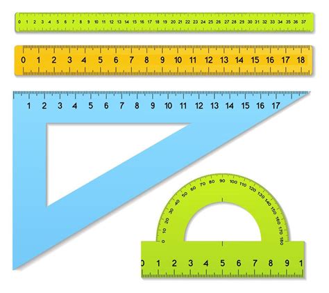 Rulers And Protractor Set Vector 37206471 Vector Art At Vecteezy