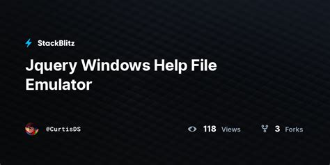 jquery windows help file emulator stackblitz