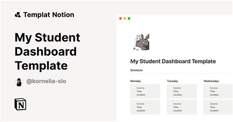 Templat My Student Dashboard Template Notion Marketplace
