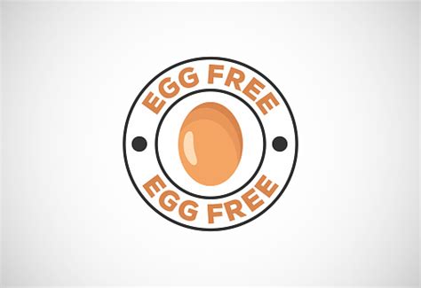 계란 무료 라벨 배지 로고 기호 식품 포장 씰 100 계란 무료 플랫 벡터 일러스트레이션 3차원 형태에 대한 스톡 벡터 아트 및