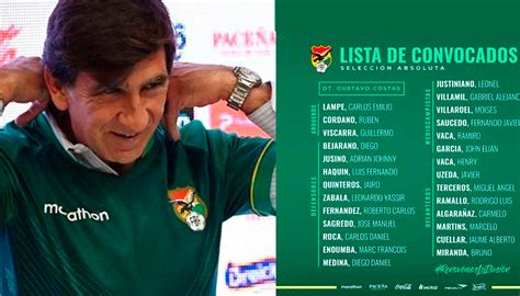 GUSTAVO COSTAS DIO A CONOCER CONVOCADOS DE SELECCIÓN BOLIVIANA PARA