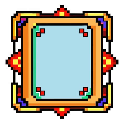 Colorful Retro Pixel Art Frame With Geometric Patterns In 8 Bit Style Premium Ai Generated Vector