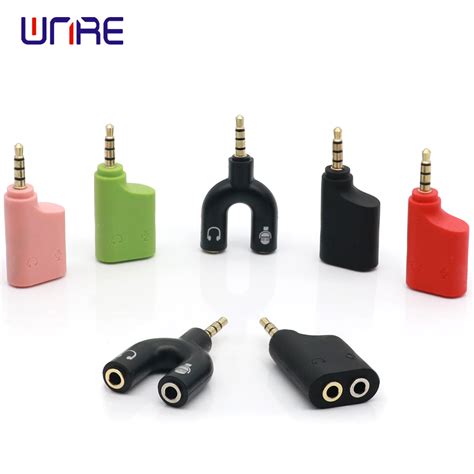 china earphone connector converter 1 input 2 output 3 5mm jack audio