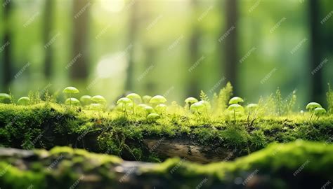 Premium Photo Micrograss And Moss In The Forest Environmental Eco Safe Conservation