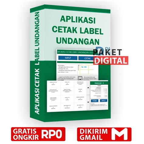 Jual Aplikasi Cetak Label Undangan Format Excel Shopee Indonesia