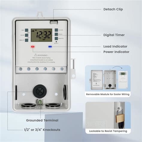 Suraielec Pool Timer 7 Day Digital Pool Pump Timer Switch 40 Amp