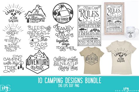 Camping Bundle Tent Camper Svg Png Dxf Eps 273209 Svgs