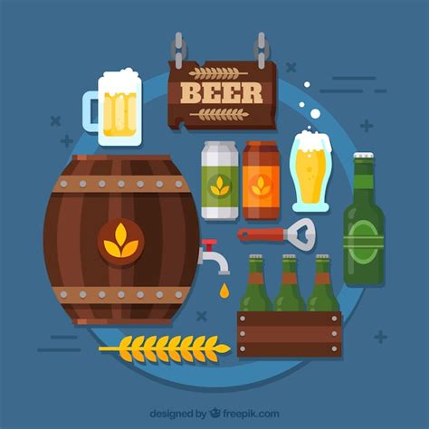 Free Vector Beer Background With Elements
