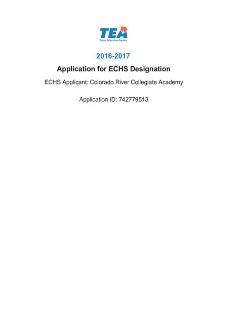 Fillable Online Echs Application Nrm Early College High School Fax
