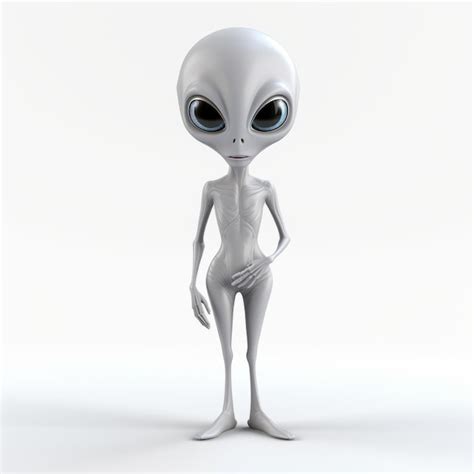 3d Alien Character In Cel Shading Style Full Body Portrait Premium Ai Generated Image