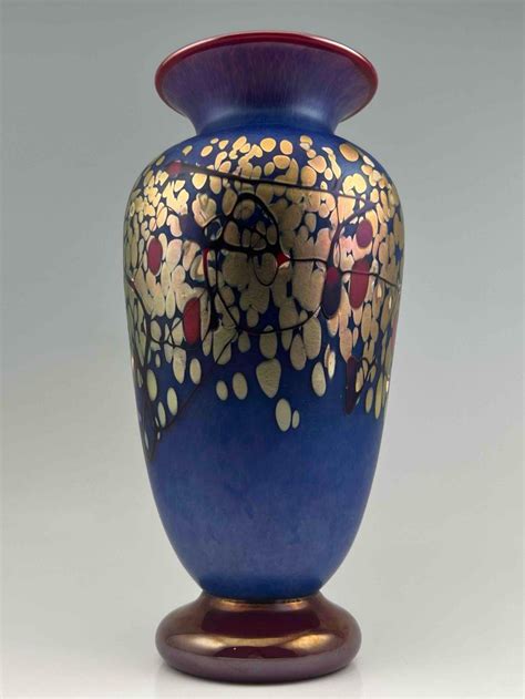 At Auction Hand Blown Art Glass Vase Signed