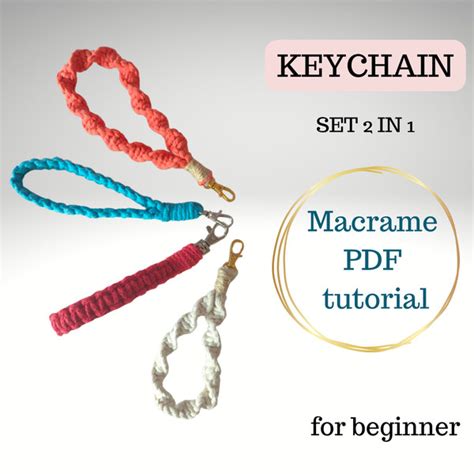macrame keychain pattern pdf wristlet key chain macrame for inspire
