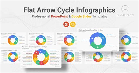 Flat Arrow Cycle Infographics PowerPoint Template Designs SlideGrand