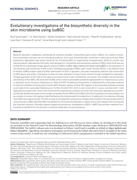 Pdf Evolutionary Investigations Of The Biosynthetic Diversity In The