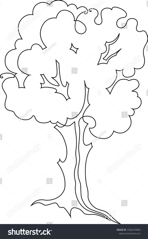 Tree Roots Single Continuous Line Drawing เวกเตอรสตอก ปลอดคาลขสทธ