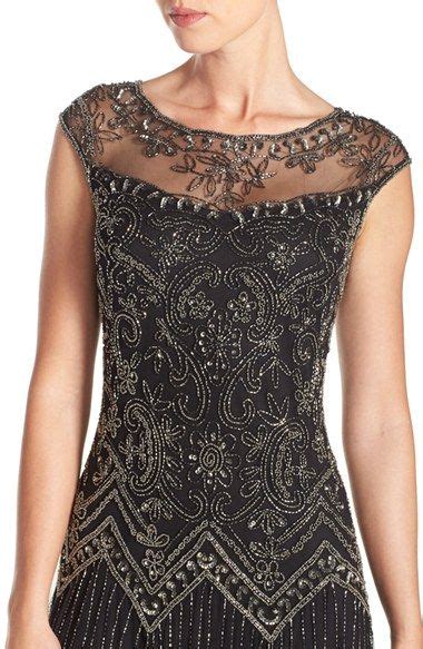 Pisarro Nights Beaded Illusion Yoke Mesh Dress Nordstrom Mesh Dress