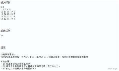 算法设计与分析 10349 数字滑雪 csdn博客