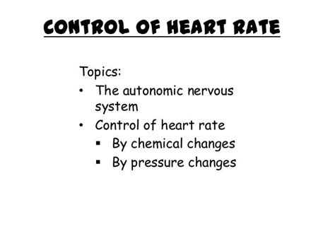 Control Of Heart Rate A2 Aqa Biology