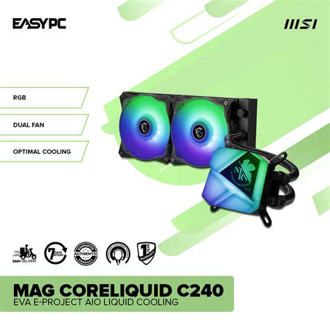 Msi Mag Coreliquid C240 Eva E Project Aio Rgb Dual Fan Optimal Liquid