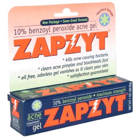 Zapzyt Maximum Strength 10 Benzoyl Peroxide Acne Treatment Gel
