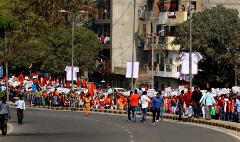 Abvp Stages Protest March Over Jnu Row