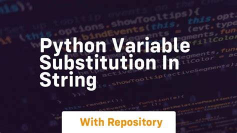 Python Variable Substitution In String Youtube