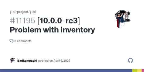 1000 Rc3 Problem With Inventory · Issue 11195 · Glpi Projectglpi