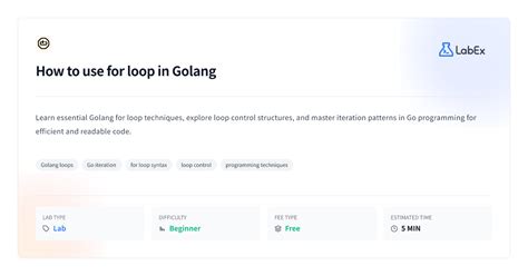 How To Use For Loop In Golang Labex