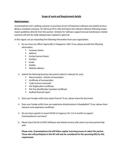 Rfi Document Pdf